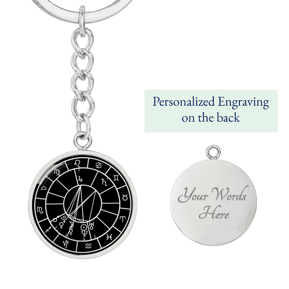 Personalized Natal Chart Pendant with Keychain - Black – Astral Spot